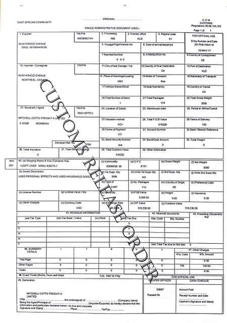 customs release – customs clearance – SYEFIC